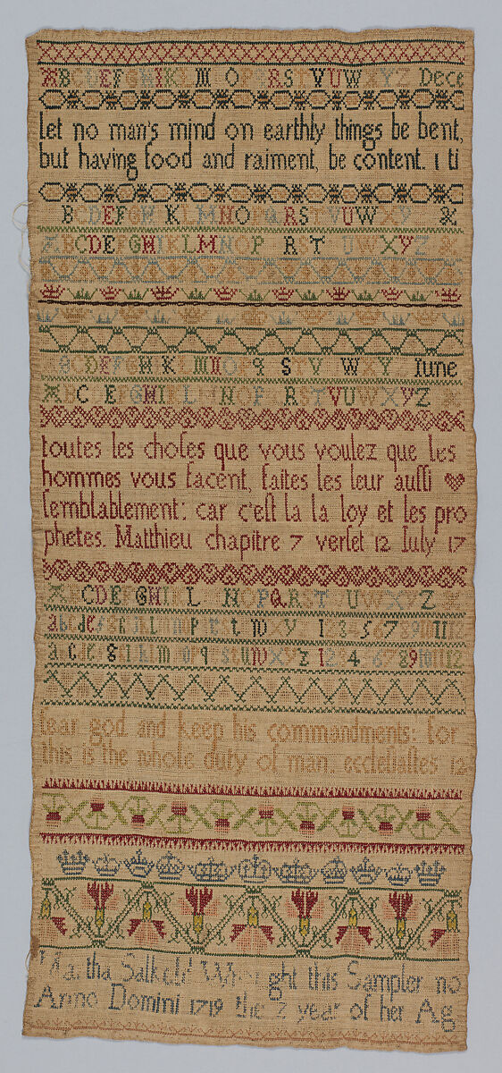 Sampler | British | The Metropolitan Museum of Art