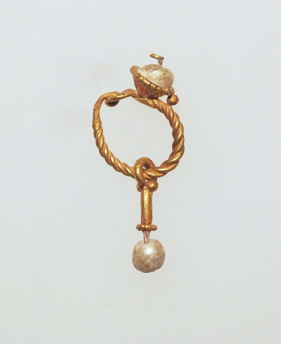Gold earring with pearl pendant | Roman | Imperial | The Metropolitan ...