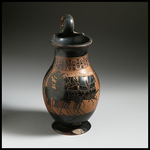 Terracotta fragment of an olpe (jug) | Greek, Attic | Archaic | The ...