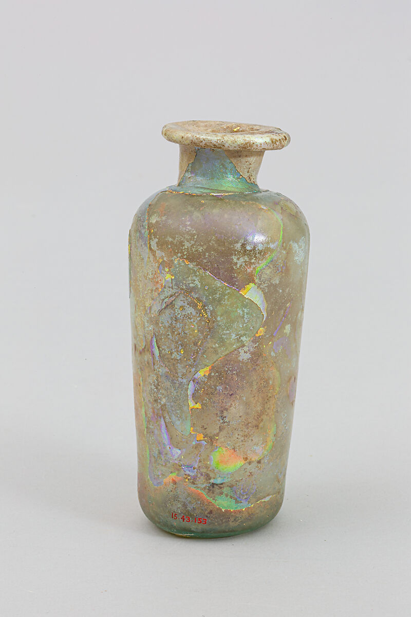 Glass cylindrical bottle - Roman - Early to Mid Imperial - The ...