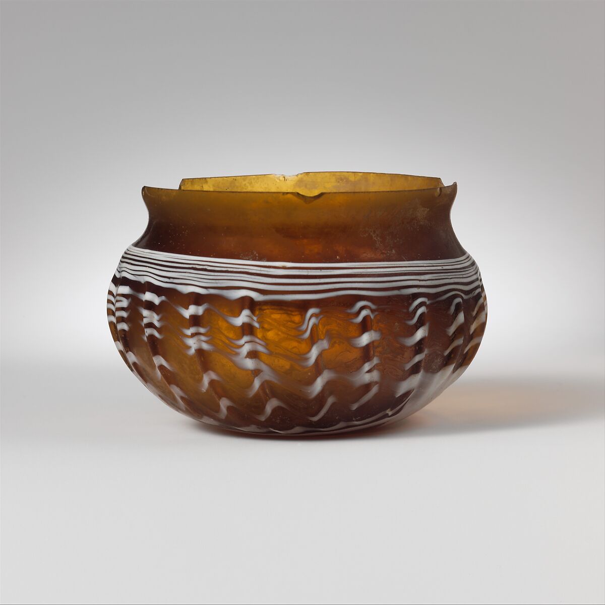 Glass ribbed bowl - Roman - Early Imperial - The Metropolitan Museum of Art
