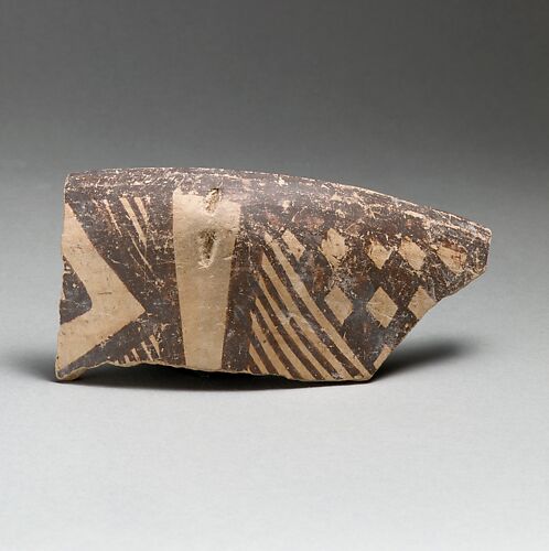 Terracotta rim fragment with linear decoration | Greek Neolithic ...