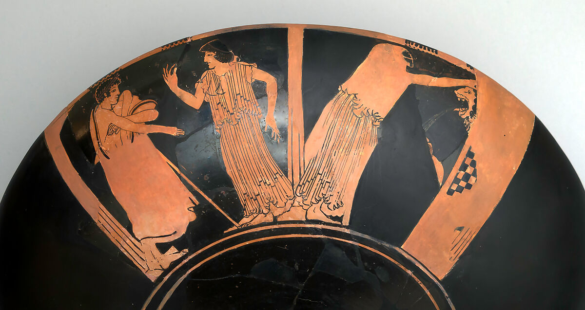 Attributed to the Triptolemos Painter | Fragmentary terracotta kylix ...
