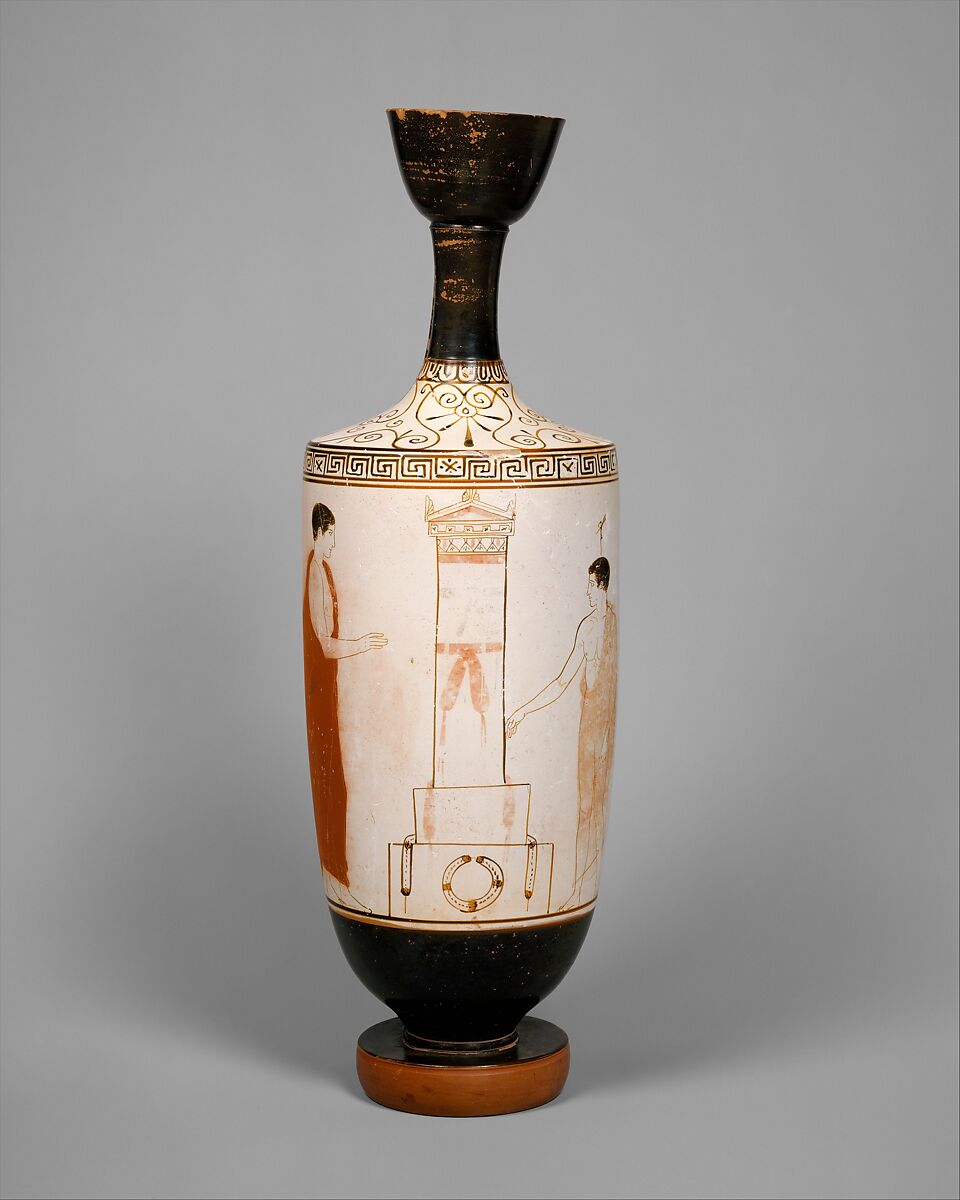 Attributed to the Achilles Painter | Terracotta lekythos (oil flask ...