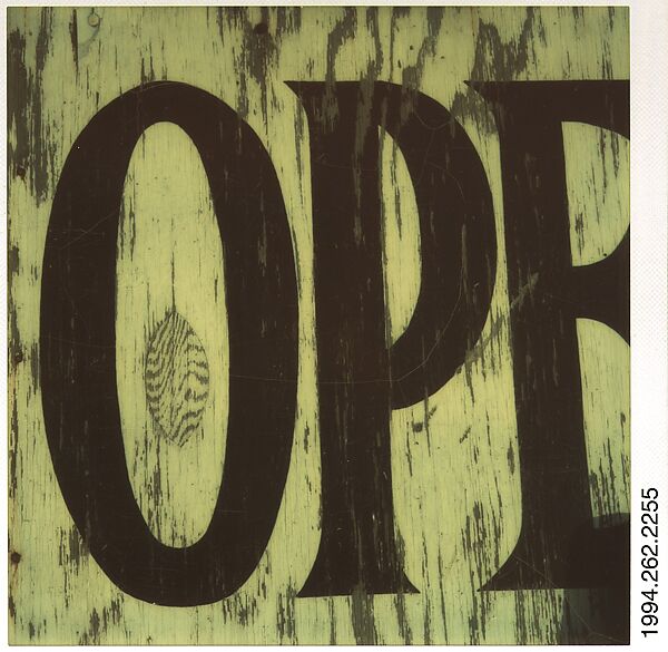Walker Evans - [Detail of Sign: "OPE", Martha's Vineyard, Massachusetts ...
