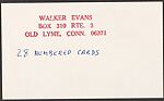 [28 Picture Postcards Collected, Numbered, and Stamped by Walker Evans ...
