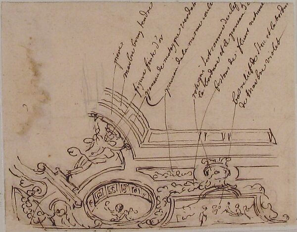 Anonymous, French, 17th century | Design for Part of a Ceiling or ...
