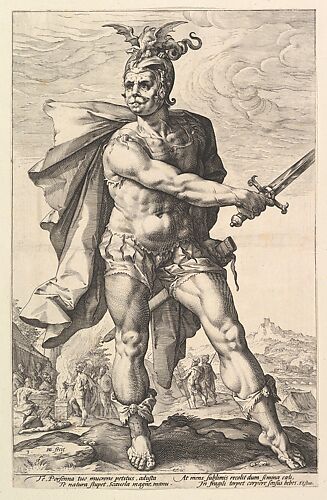 Hendrick Goltzius | Marcus Curtius, from the series "The Roman Heroes ...