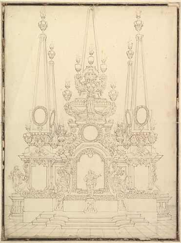 Giuseppe Galli Bibiena | Design for a Stage Set: The Gallery of a ...