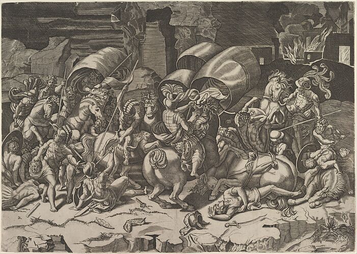 Marco Dente | Apollo tending the flocks of Admetus, Apollo seated ...