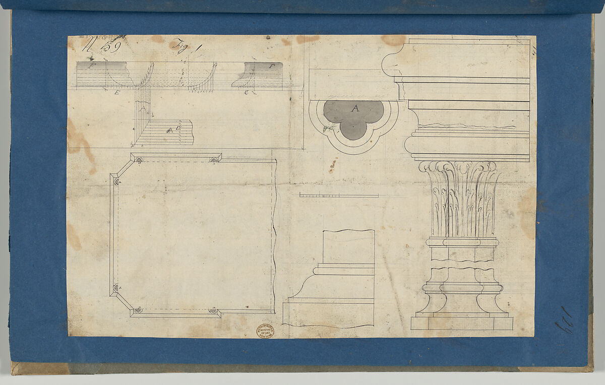 Thomas Chippendale - Plan for Library Table with Moldings, from ...
