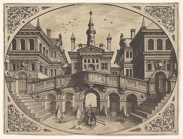 Johannes van Doetecum I | Title plate, from XII Caesarum Romanorum ...