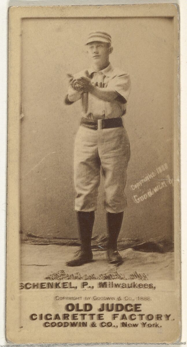 Issued by Goodwin & Company | William Shenkel, Pitcher, Milwaukee, from ...
