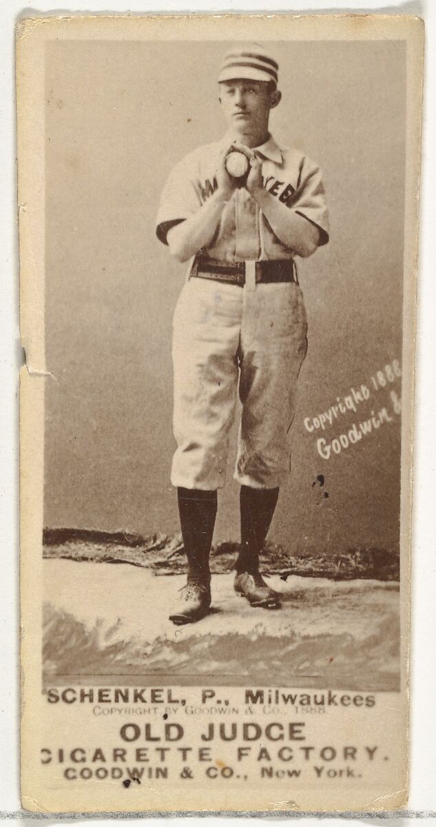 Issued by Goodwin & Company | William Shenkel, Pitcher, Milwaukee, from ...