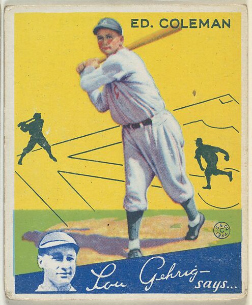 Goudey Gum Company | Ed. Coleman, Philadelphia Athletics | The ...
