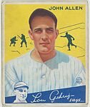 Goudey Gum Company | John Allen, New York Yankees | The Metropolitan ...