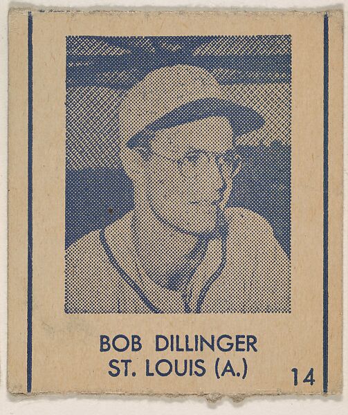 Bob Dillinger, St. Louis (American League), card 14 from the Blue Tint ...