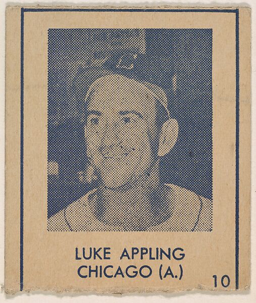 Luke Appling, Chicago (American League), card 10 from the Blue Tint ...