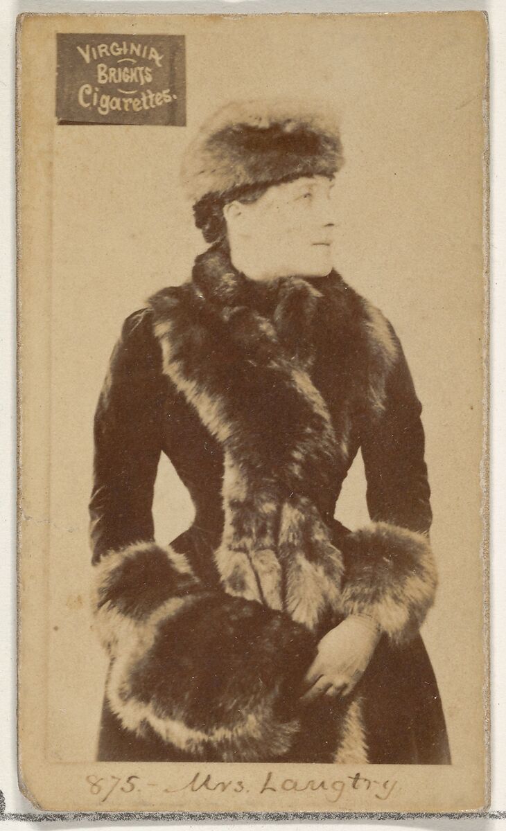 Issued by Allen & Ginter - Card 875, Mrs. Langtry, from the Actors and ...
