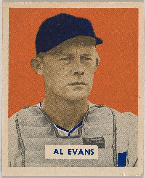 Bowman Gum Company - Al Evans, part of the 1949 Bowman Baseball series ...