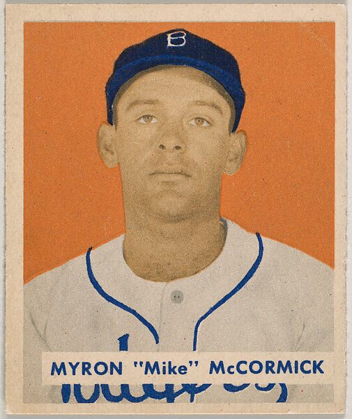 Bowman Gum Company - Myron "Mike" McCormick, part of the 1949 Bowman ...