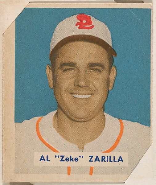 Bowman Gum Company - Al "Zeke" Zarilla, part of the 1949 Bowman ...