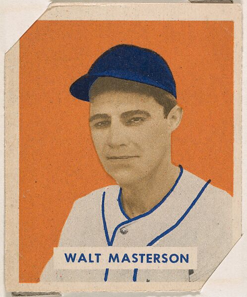 Bowman Gum Company - Walt Masterson, part of the 1949 Bowman Baseball ...