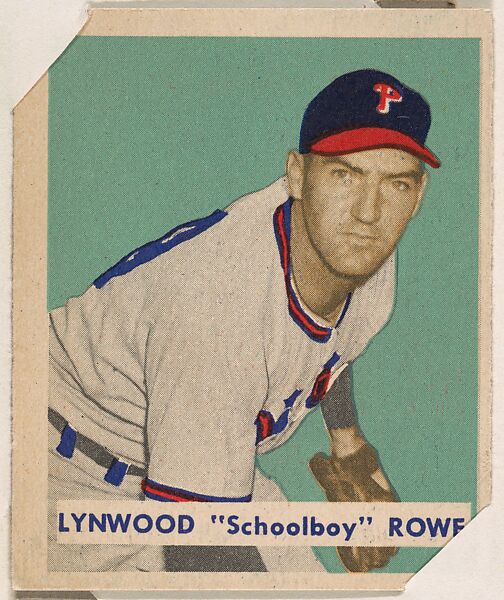 Bowman Gum Company - Lynwood "Schoolboy" Rowe, part of the 1949 Bowman ...