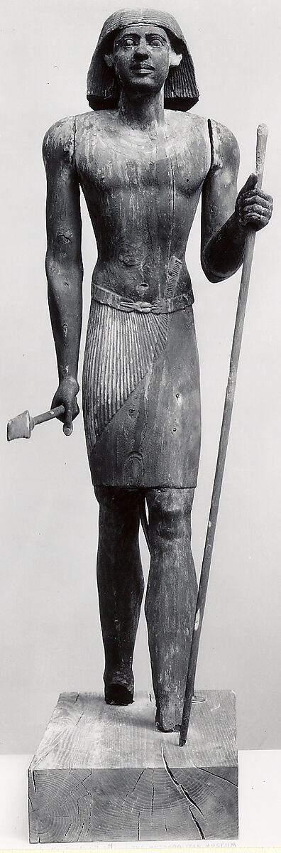 Standing Statue of Mitry with flaring wig | Old Kingdom | The ...