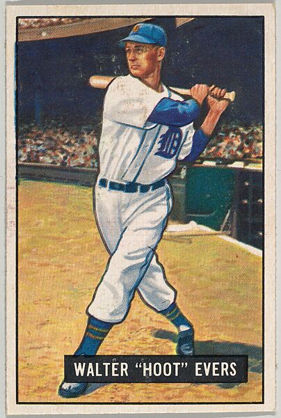 Issued by Bowman Gum Company - Walter "Hoot" Evers, Outfield, Detroit ...
