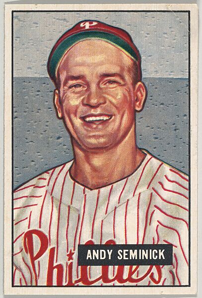 Issued by Bowman Gum Company - Andy Seminick, Catcher, Philadelphia ...