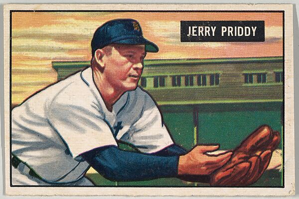 Issued by Bowman Gum Company - Jerry Priddy, 2nd Base, Detroit Tigers ...