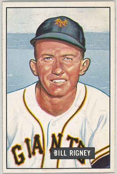Issued by Bowman Gum Company | Bill Rigney, Infield, New York Giants ...