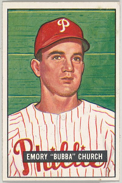 Issued by Bowman Gum Company - Emory "Bubba" Church, Pitcher ...