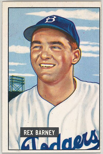 Issued by Bowman Gum Company | Rex Barney, Pitcher, Brooklyn Dodgers ...