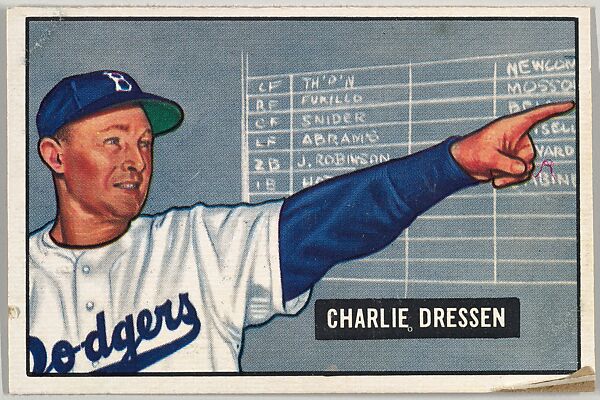Issued by Bowman Gum Company - Charlie Dressen, Manager, Brooklyn ...
