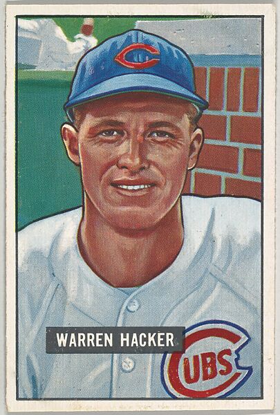 Issued by Bowman Gum Company - Warren Hacker, Pitcher, Chicago Cubs ...