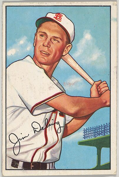 Issued by Bowman Gum Company | Jim Delsing, Outfield, St. Louis Browns ...