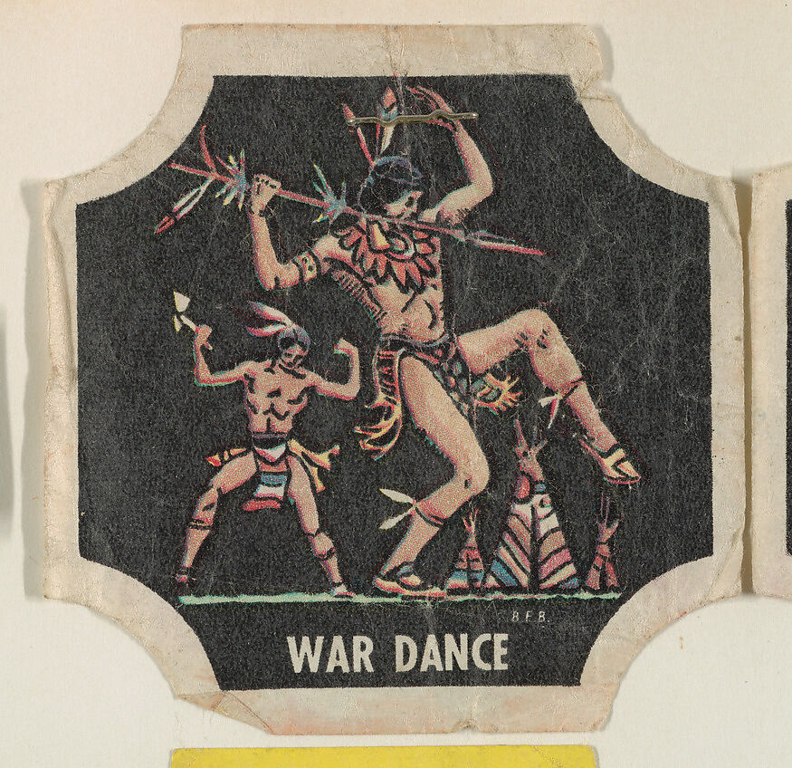 War Dance, from the Indians and Westerners bread end labels series ...