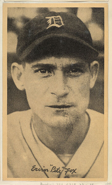 Issued by the Goudey Gum Company | Ervin "Pete" Fox, from the Goudey ...