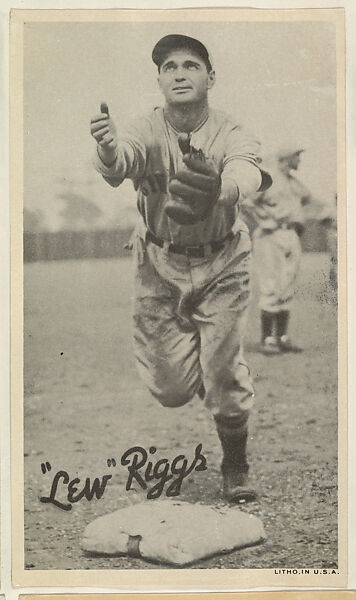 Issued by the Goudey Gum Company - Lew Riggs, from the Goudey Wide Pen ...