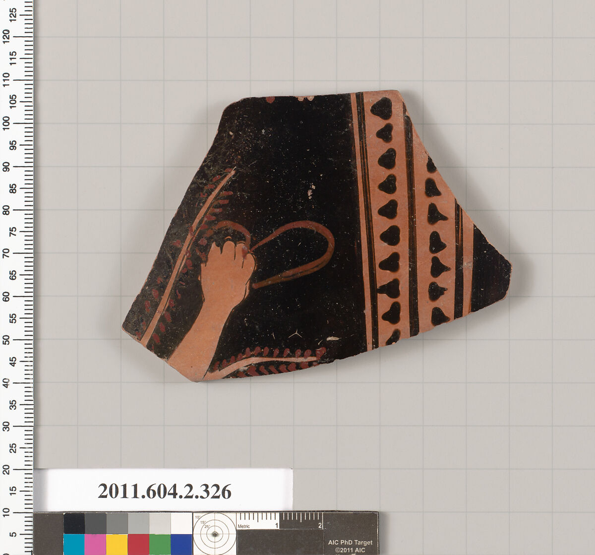 Terracotta fragment of a column-krater (bowl for mixing wine and water ...
