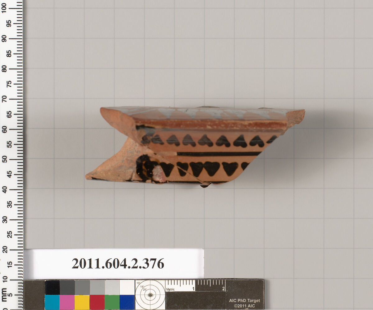Terracotta fragment of a column-krater (bowl for mixing wine and water ...