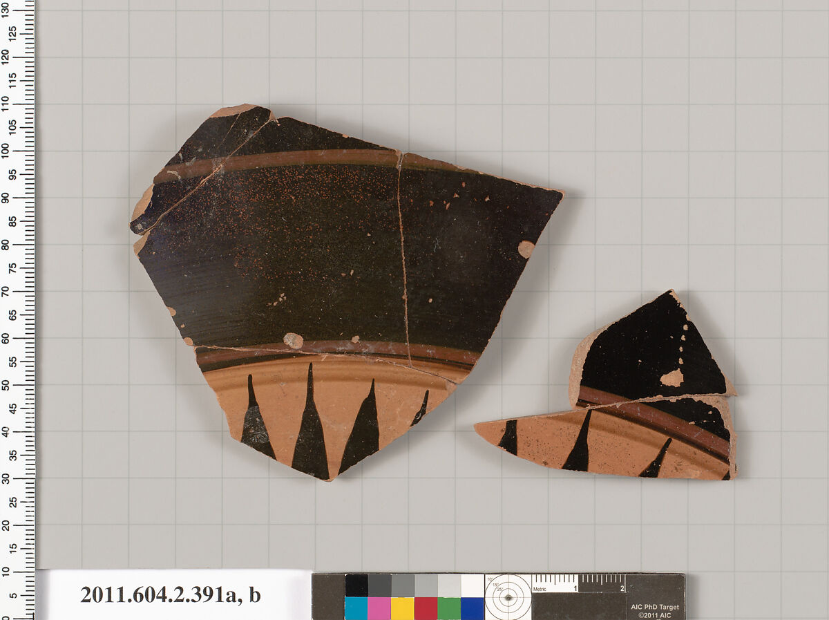 Terracotta fragments of a column-krater (bowl for mixing wine and water ...