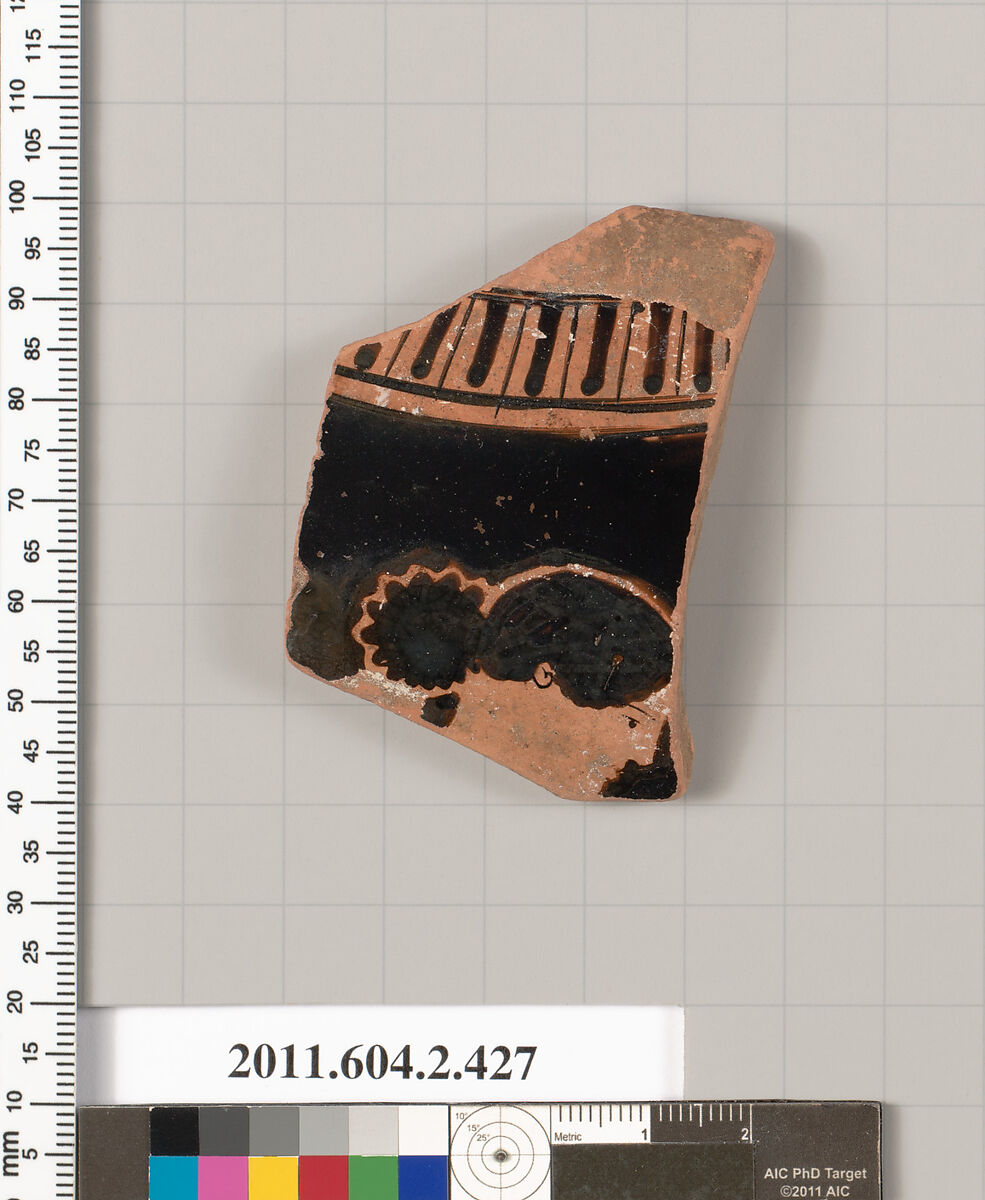 Terracotta fragment of a column-krater (bowl for mixing wine and water ...