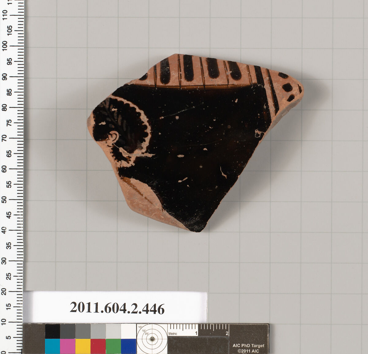 Terracotta fragment of a column-krater (bowl for mixing wine and water ...