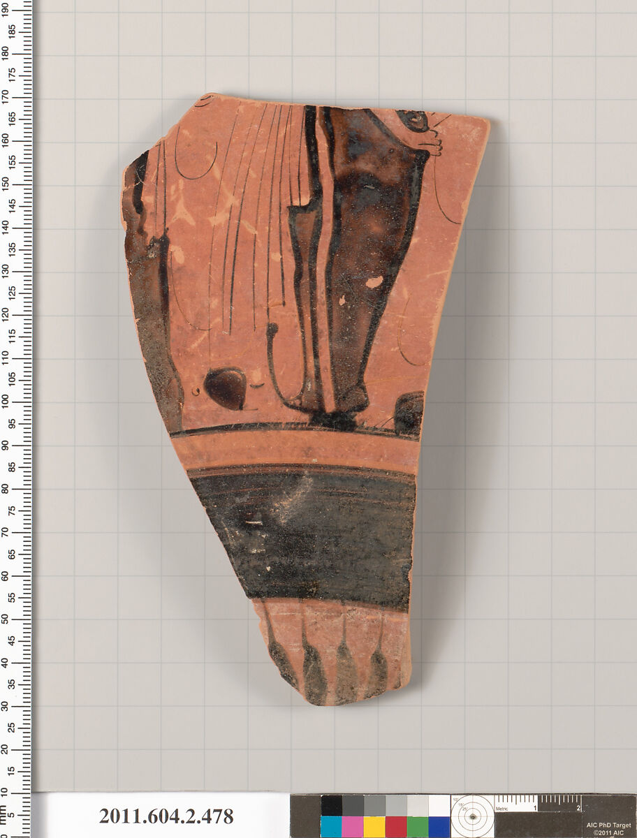 Terracotta fragment of a column-krater (bowl for mixing wine and water ...