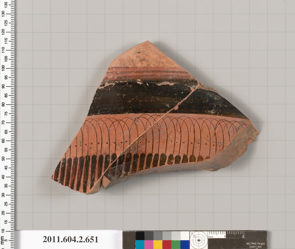 Terracotta fragment of a column-krater (bowl for mixing wine and water ...