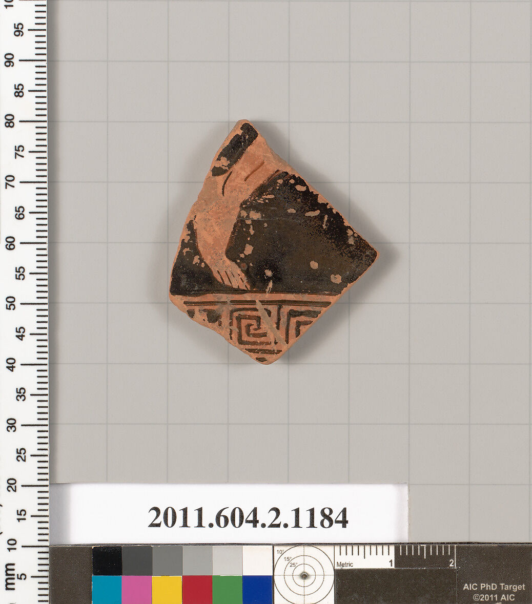 Terracotta fragment of a small, closed shape - Greek, Attic - Classical ...