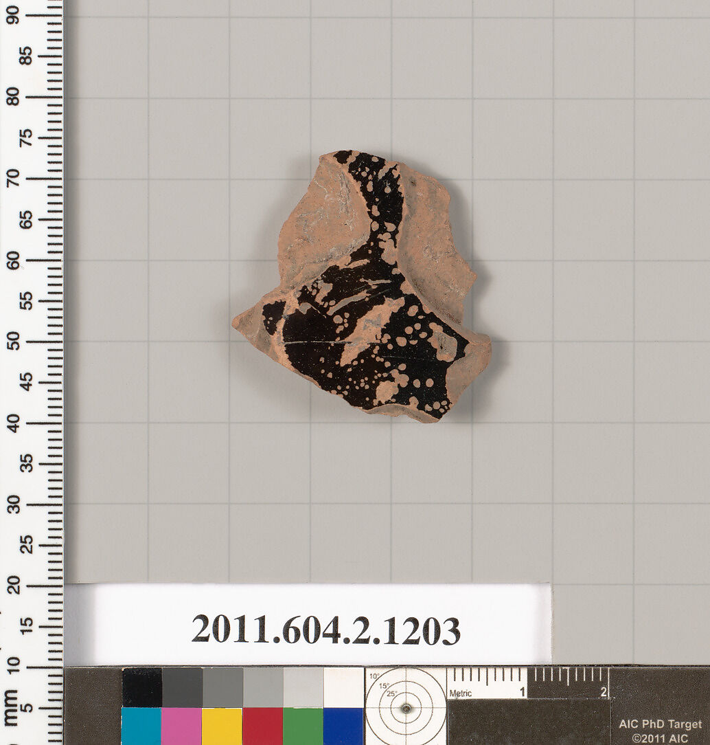 Terracotta fragment from a closed shape - Greek, Attic - Archaic ...